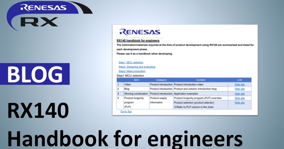 RX140のすべてが一目で分かるハンドブックのご紹介！ | Renesas ルネサス